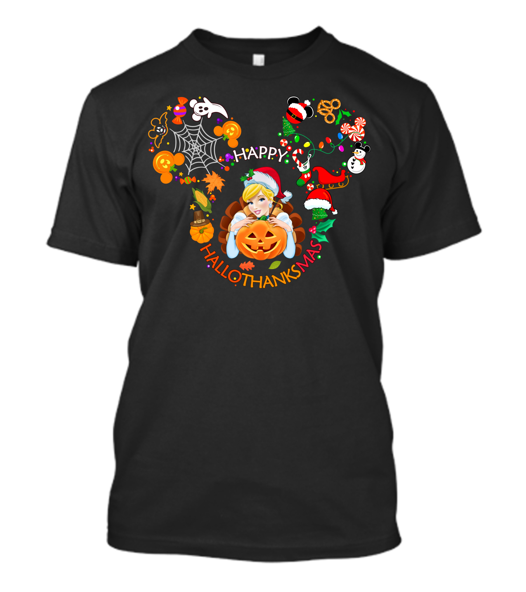 Happy Hallothanksmas Cinderella Holiday Mashup T-Shirt