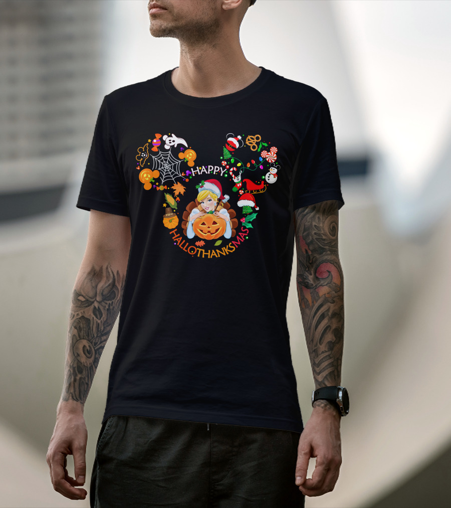 Happy Hallothanksmas Cinderella Holiday Mashup T-Shirt