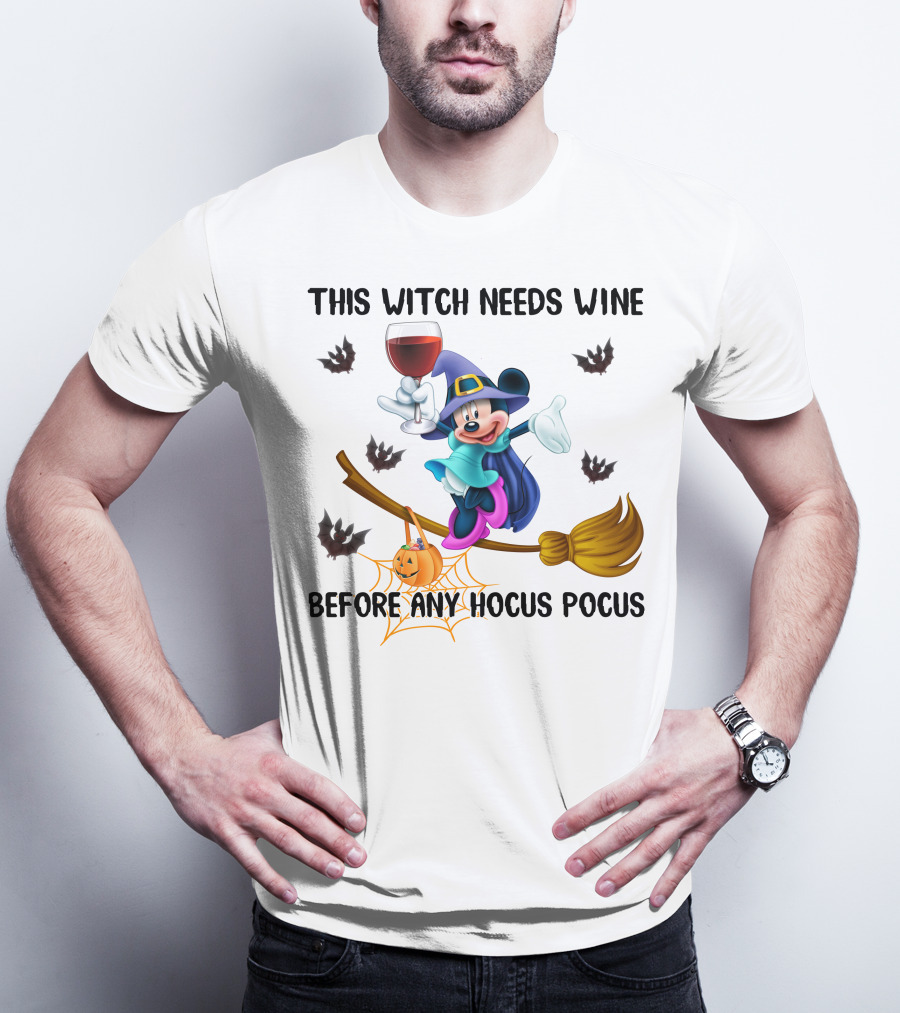 This Witch Needs Wine Before Any Hocus Pocus Minnie T-Shirt