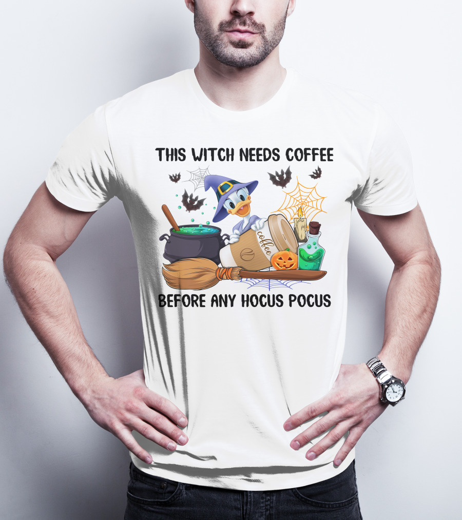 This Witch Needs Coffee Before Any Hocus Pocus Daisy T-Shirt