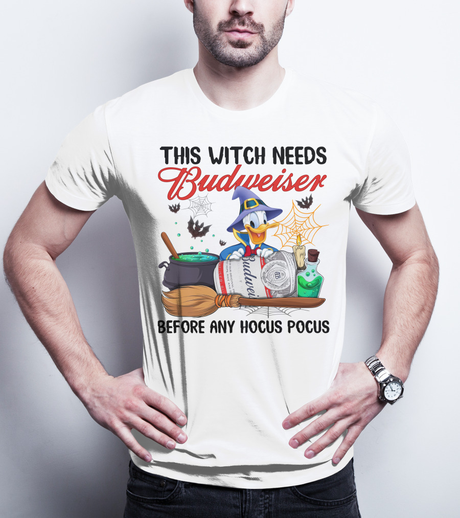 This Witch Needs Budweiser Before Any Hocus Pocus T-Shirt