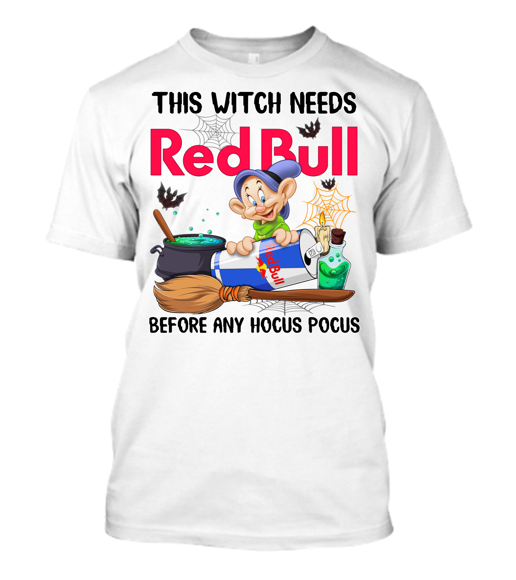 This Witch Needs Red Bull Before Any Hocus Pocus Dopey T-Shirt