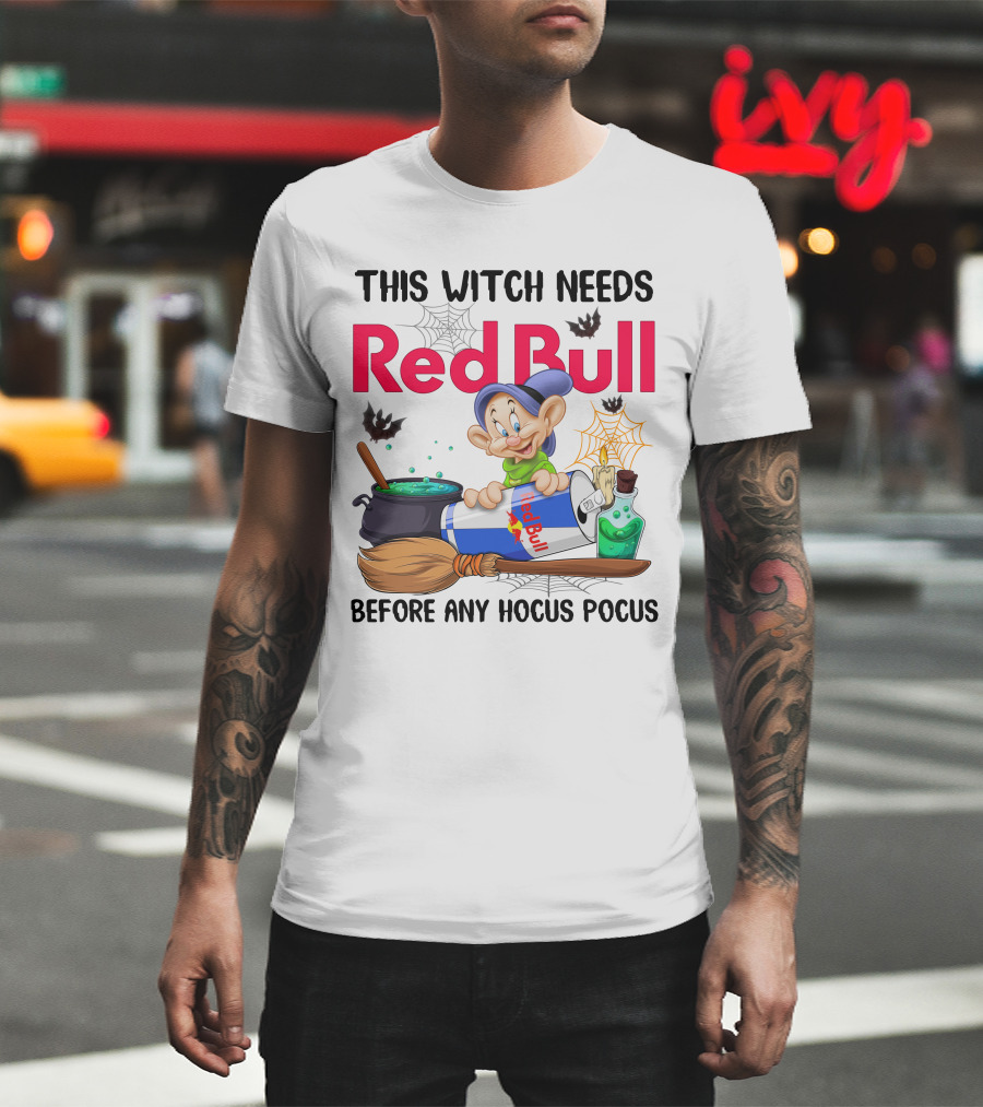 This Witch Needs Red Bull Before Any Hocus Pocus Dopey T-Shirt