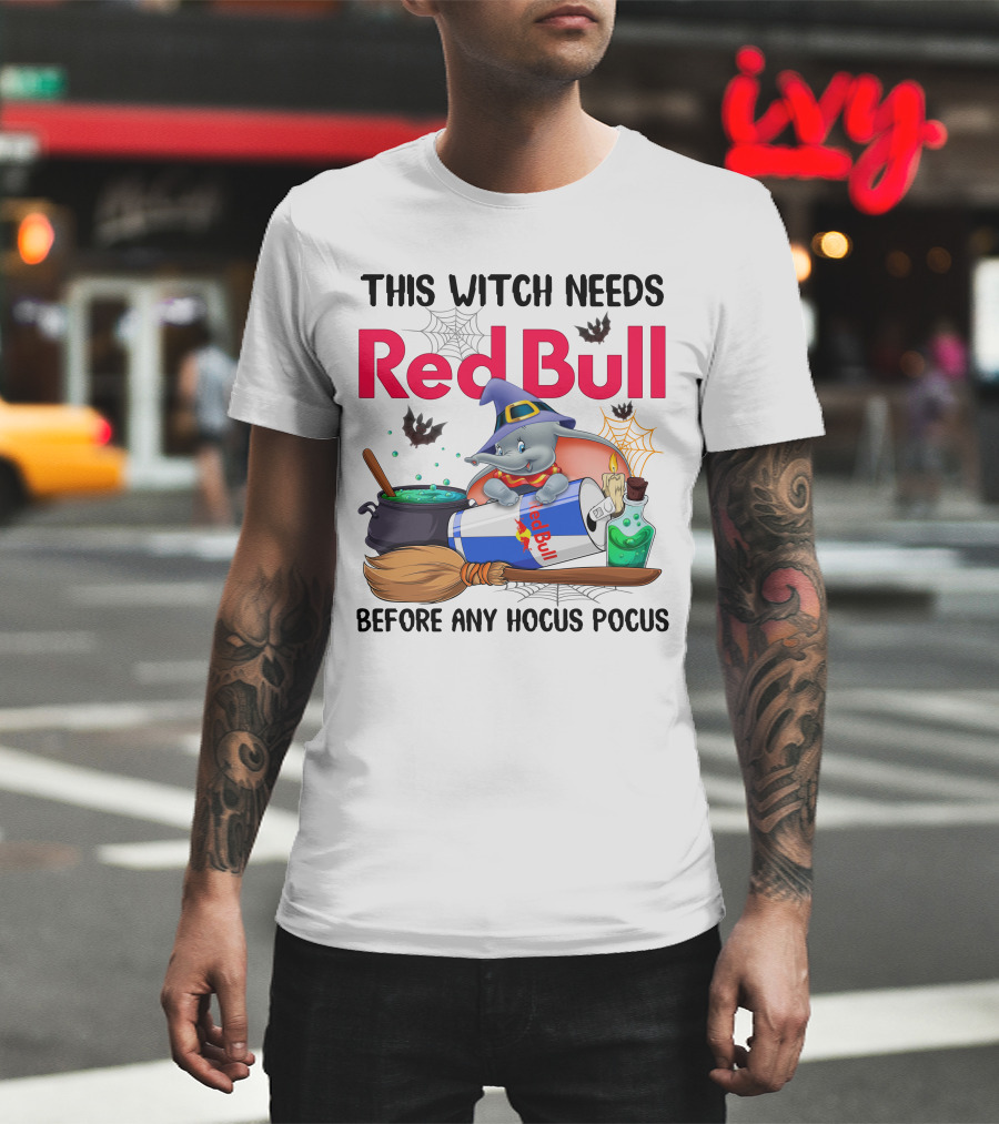 This Witch Needs Red Bull Before Any Hocus Pocus Dumbo T-Shirt