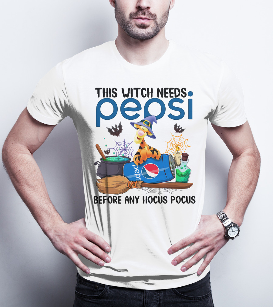 This Witch Needs Pepsi Before Any Hocus Pocus Tigger T-Shirt