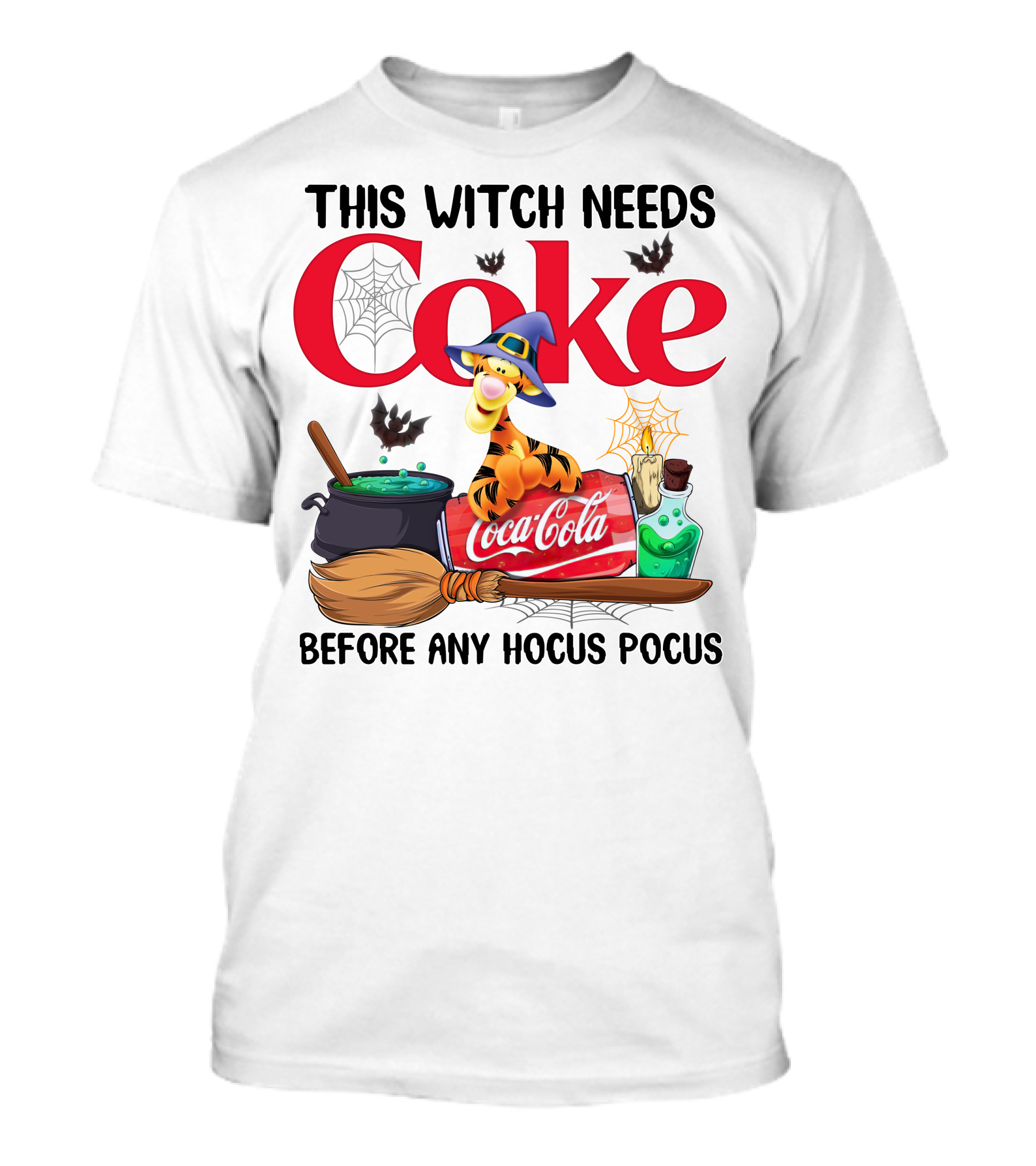 This Witch Needs Coke Before Any Hocus Pocus Coca-Cola Tigger Halloween T-Shirt