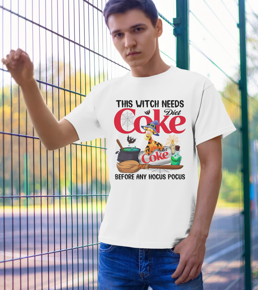 This Witch Needs Diet Coke Before Any Hocus Pocus Tigger T-Shirt