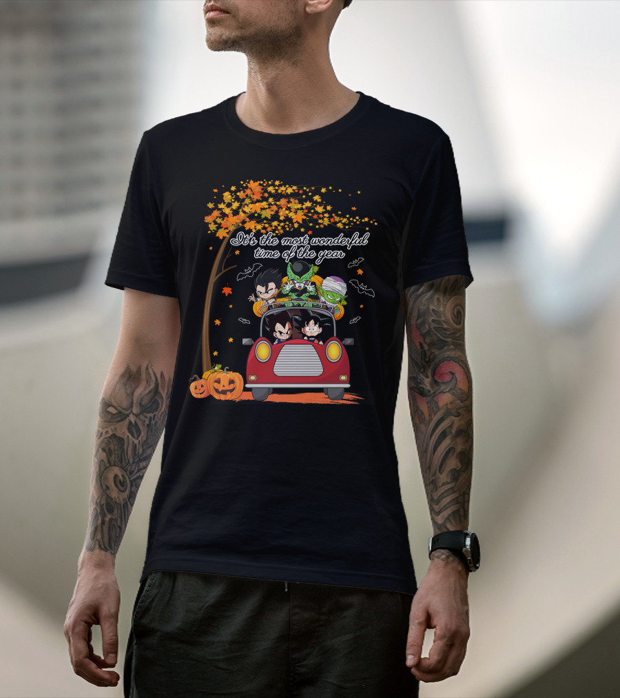 It's The Most Wonderful Time Of The Year With Halloween Characters In Car T-Shirt