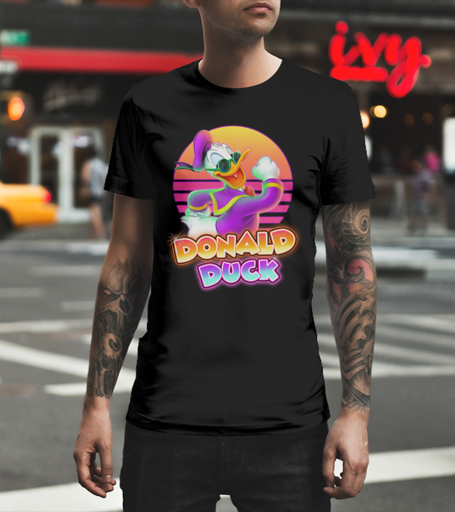 Donald Duck Retro Neon Style T-Shirt