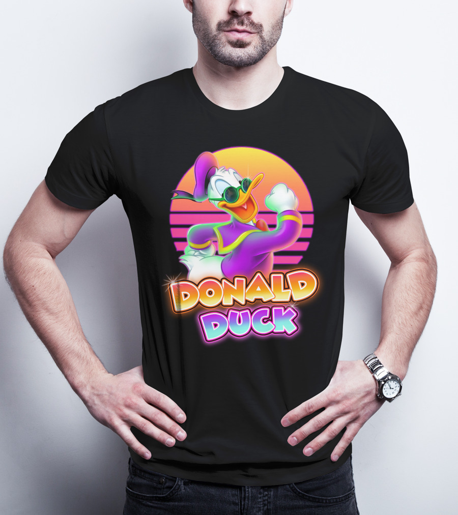 Donald Duck Retro Neon Style T-Shirt