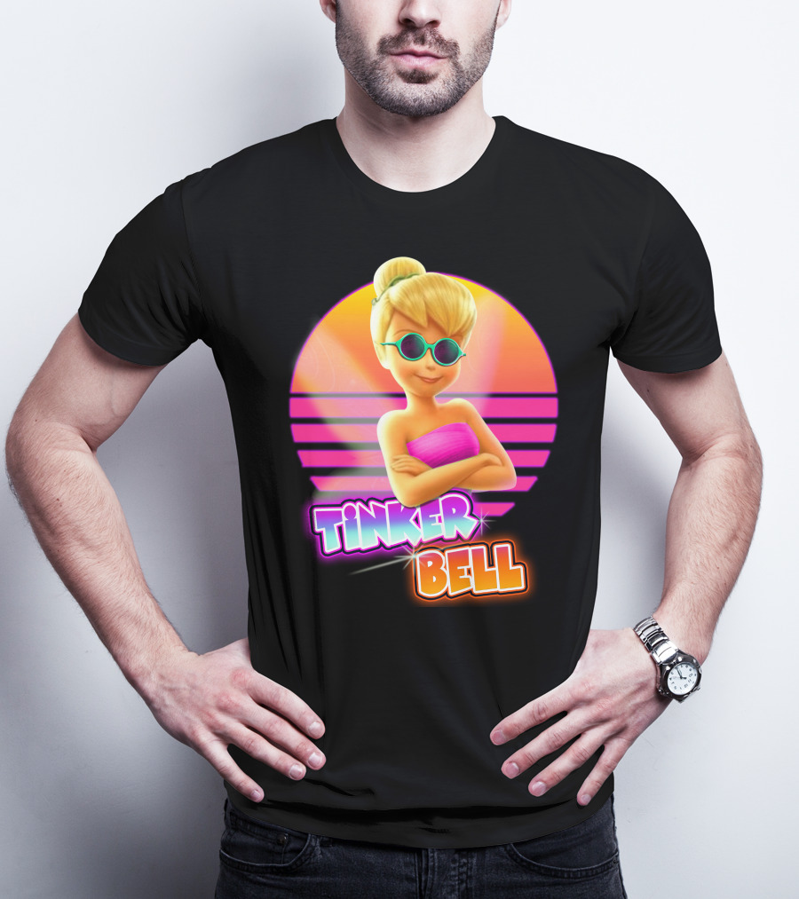 Tinker Bell Retro Sunset Style Cool Sunglasses T-Shirt