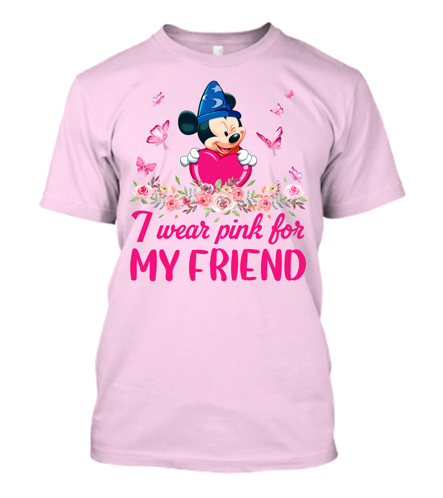 Mickey Fantasia I Wear Pink For My Friend T-Shirt