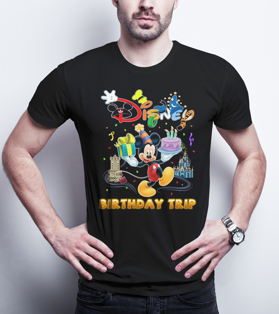 Mickey Disney Birthday Trip Celebration With Cake And Presents T-Shirt