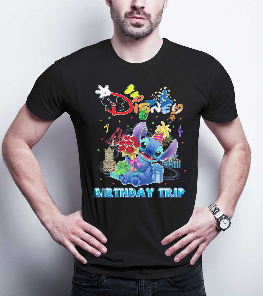 Disney Birthday Trip Stitch Celebration T-Shirt