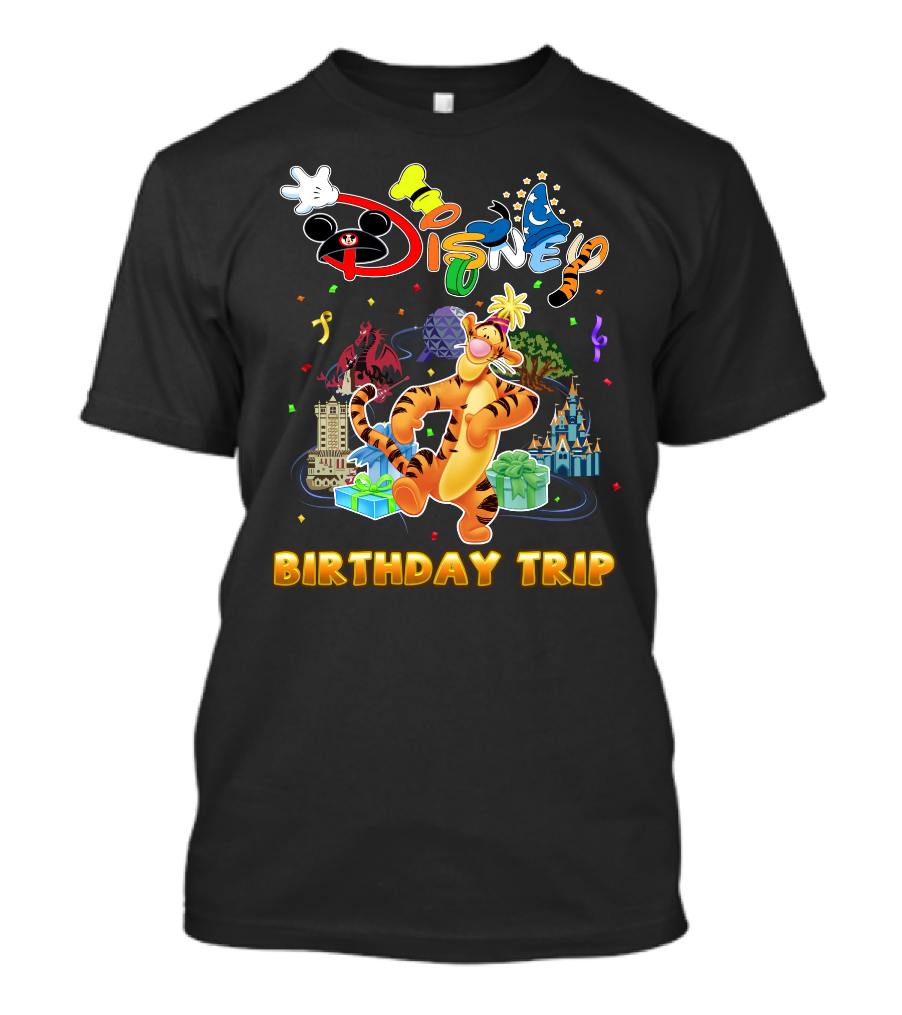 Disney Tigger Birthday Trip Celebration Mickey Ears Epcot Castle Gifts T-Shirt