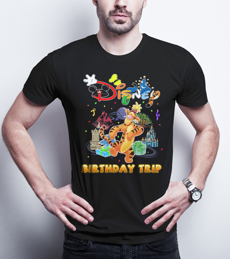 Disney Tigger Birthday Trip Celebration Mickey Ears Epcot Castle Gifts T-Shirt