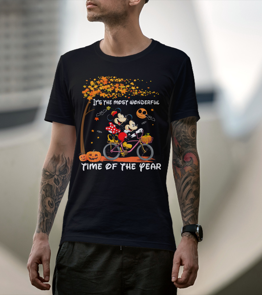 It's The Most Wonderful Time Of The Year Mickey And Minnie Halloween Cycling Adventure T-Shirt