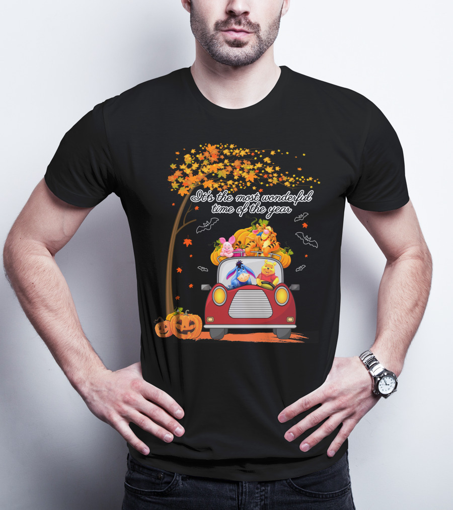 It's The Most Wonderful Time Of The Year Halloween Pumpkin Car With Characters T-Shirt