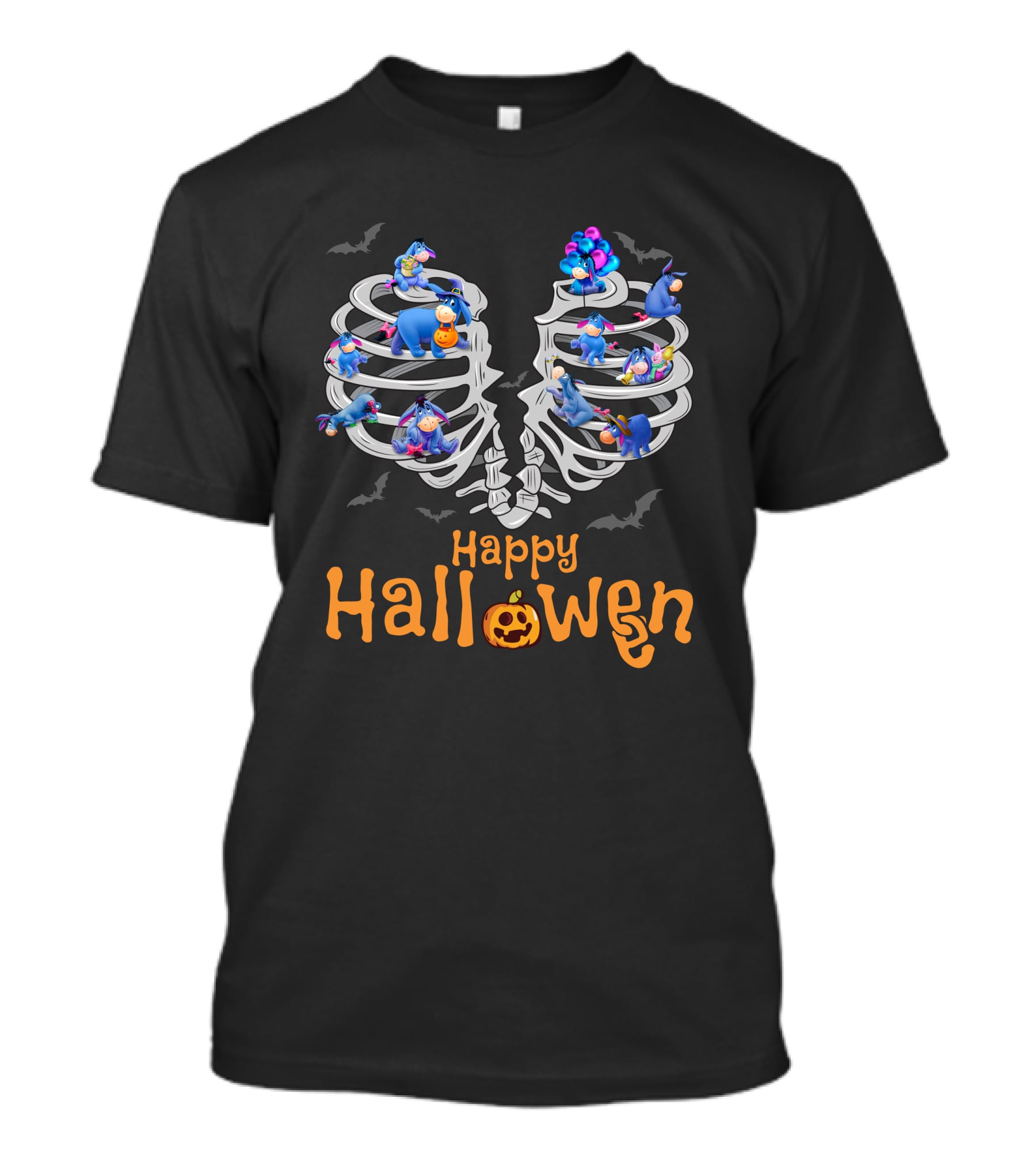 Happy Halloween Eeyore Skeleton Ribs Theme T-Shirt
