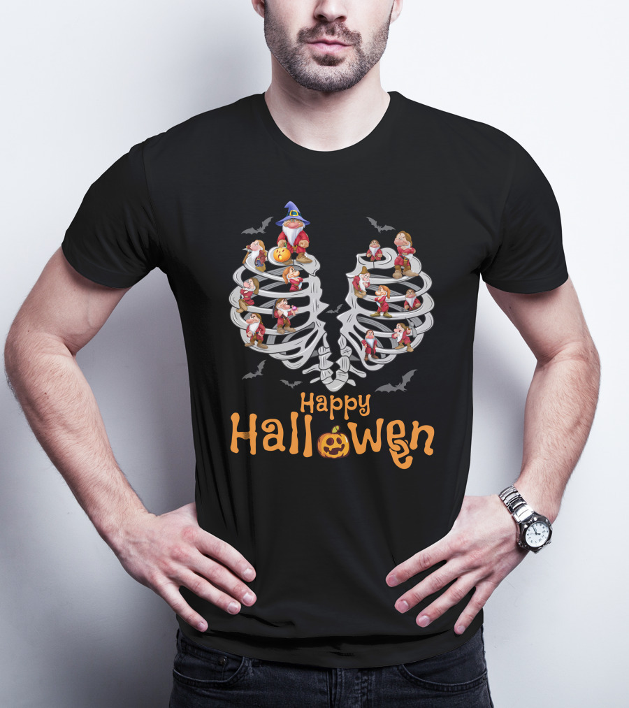 Happy Halloween Grumpy Skeleton Dwarfs T-Shirt
