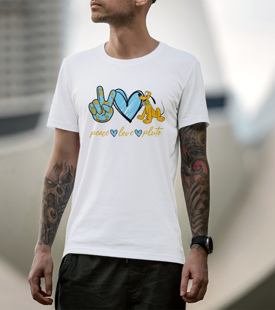 Peace Love Pluto Vintage Cartoon Inspired T-Shirt