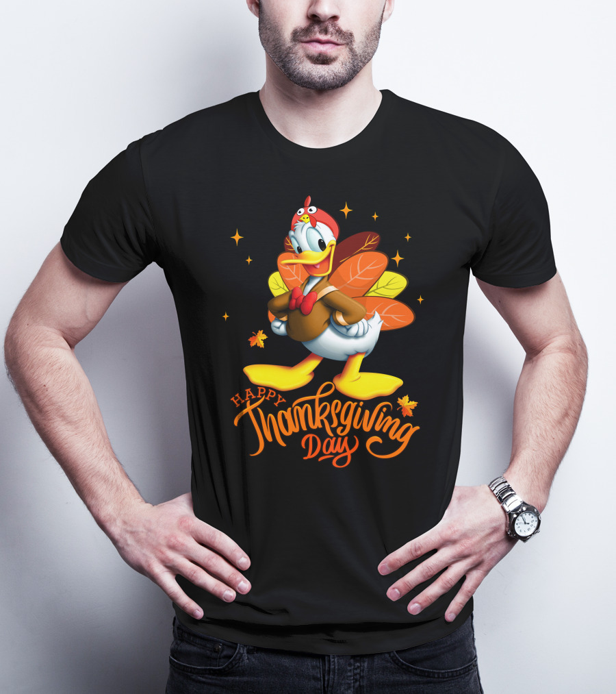 Happy Thanksgiving Day Donald Duck Turkey Costume T-Shirt