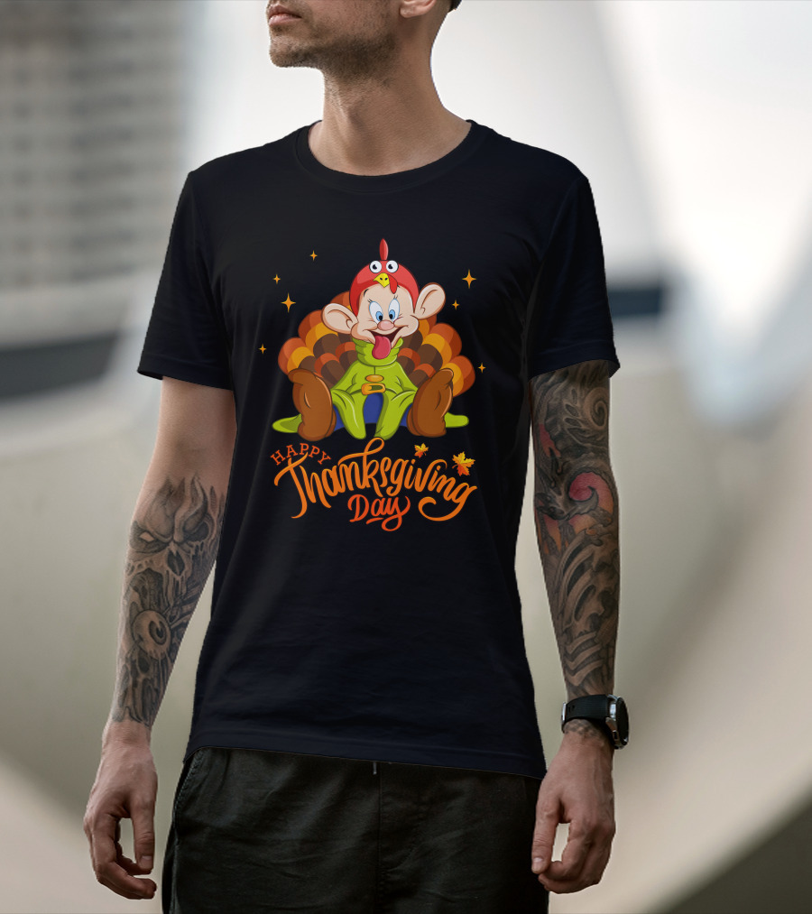 Happy Thanksgiving Day Dopey Turkey Costume T-Shirt
