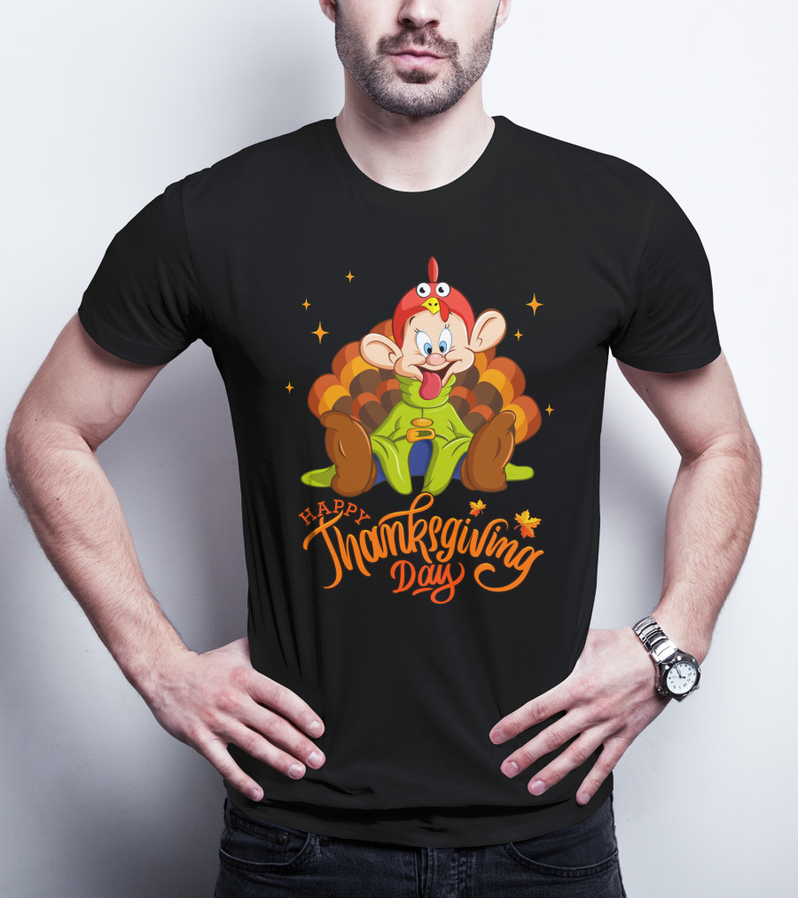 Happy Thanksgiving Day Dopey Turkey Costume T-Shirt