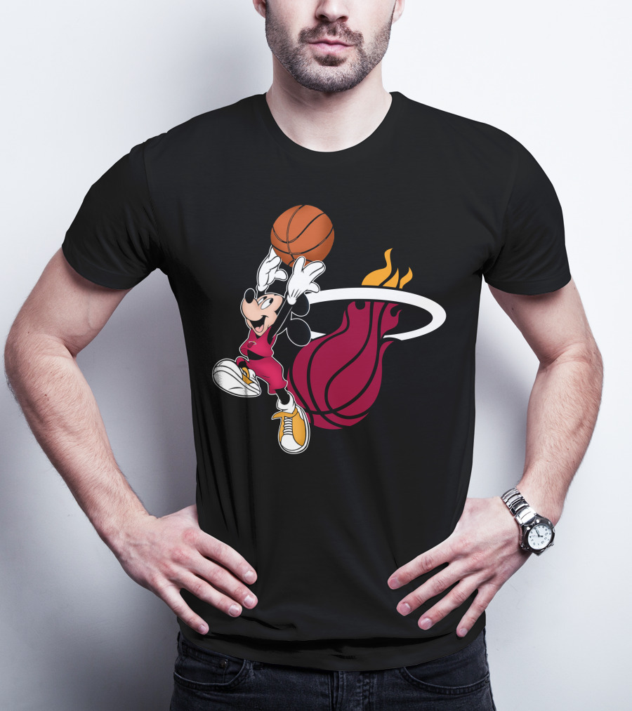 Mickey Dunking Basketball Miami Heat T-Shirt