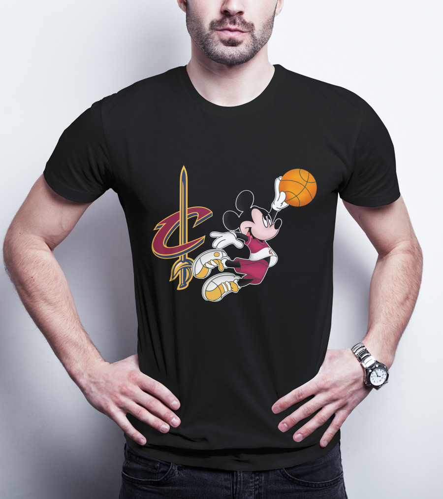 Cleveland Cavaliers Mickey Basketball Dunk T-Shirt
