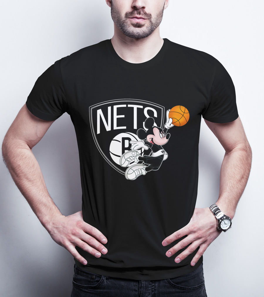 Nets Mickey Basketball Slam Dunk T-Shirt