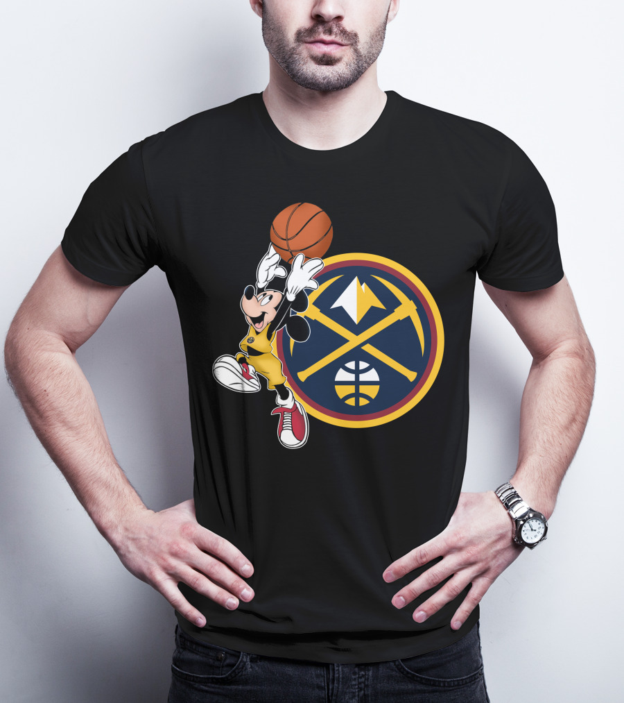 Mickey Mouse Basketball Dunk Denver Nuggets Crossover T-Shirt