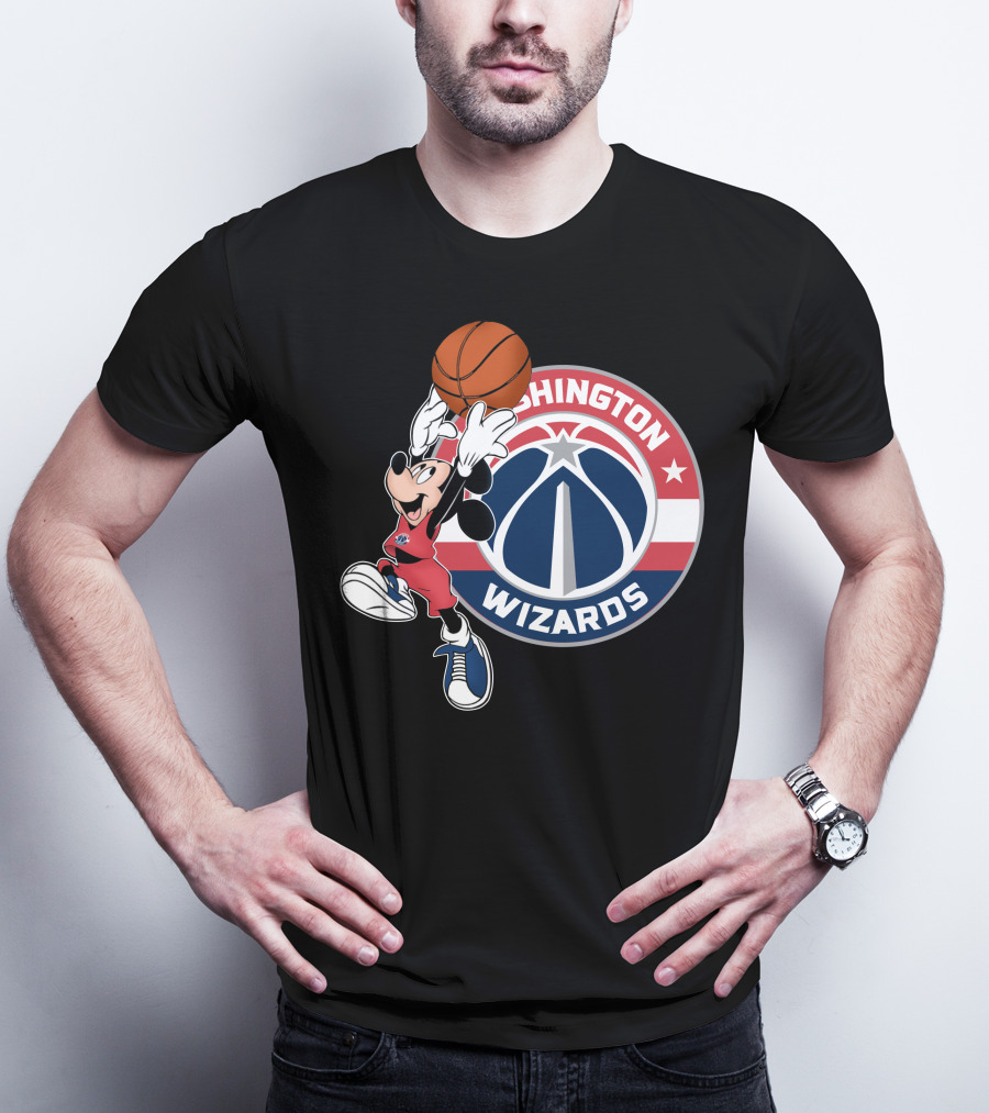 Washington Wizards Mickey Mouse Basketball T-Shirt