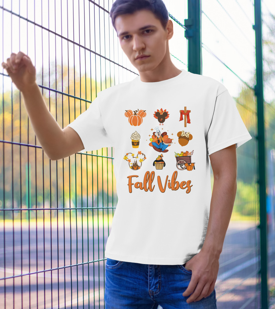 Goofy Fall Vibes Autumn Pumpkins And Seasonal Delights T-Shirt