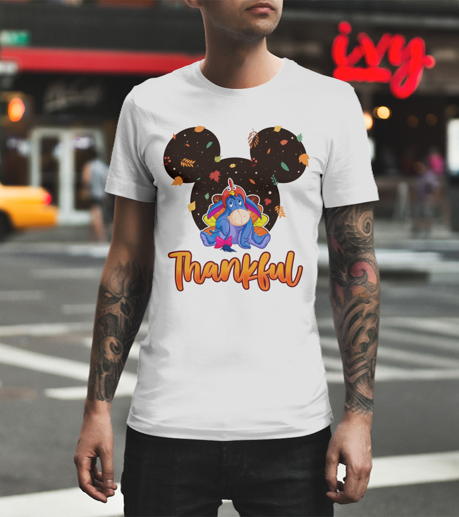 Eeyore Thankful Fall Mickey Ears T-Shirt