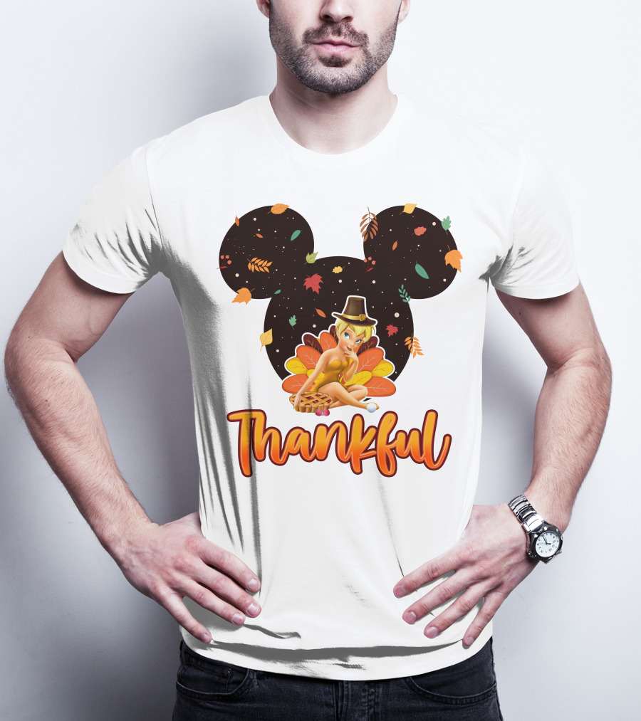 Thankful Tinkerbell Thanksgiving Mickey Ears T-Shirt