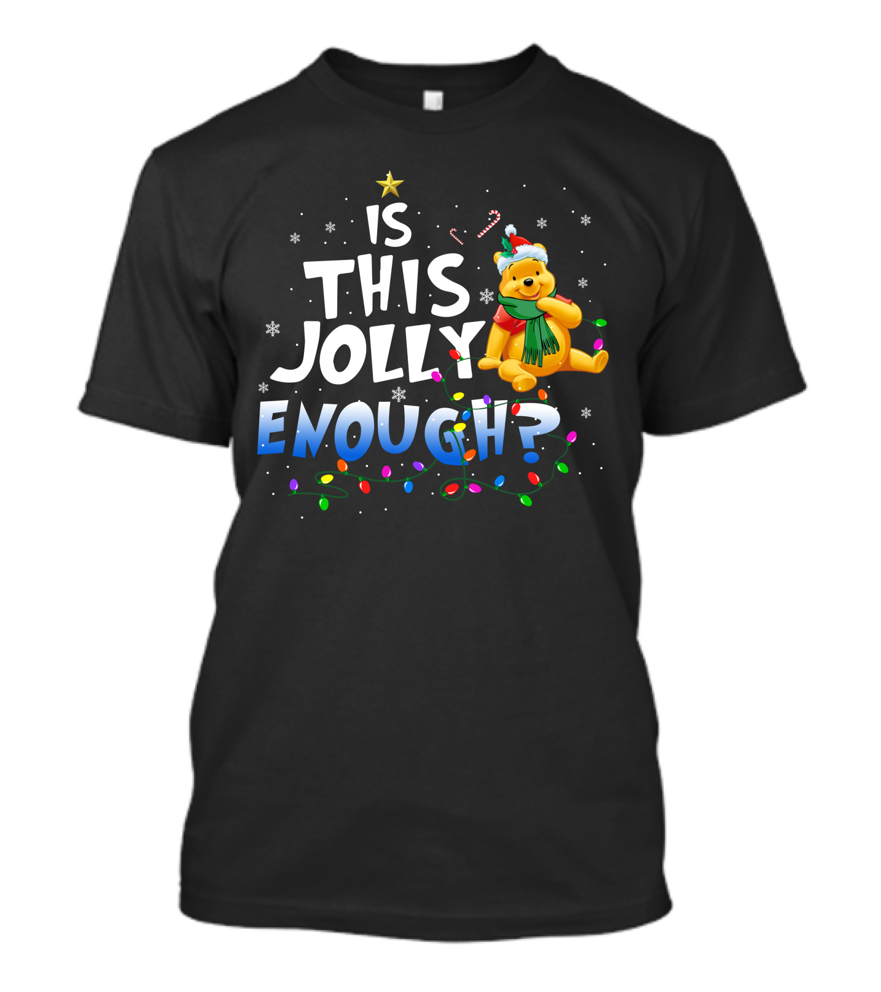 Is This Jolly Enough Pooh Christmas Lights T-Shirt