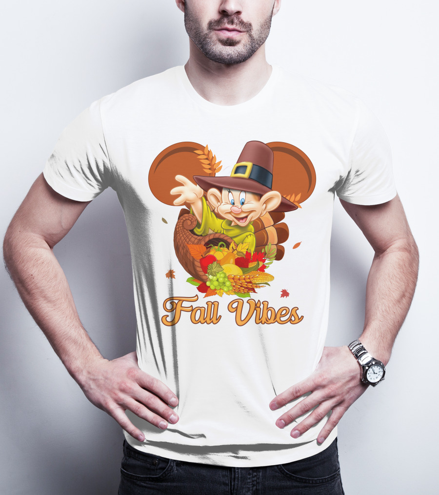 Dopey Fall Vibes Cornucopia Thanksgiving T-Shirt