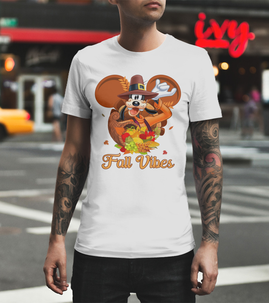 Goofy Fall Vibes Thanksgiving Cornucopia T-Shirt