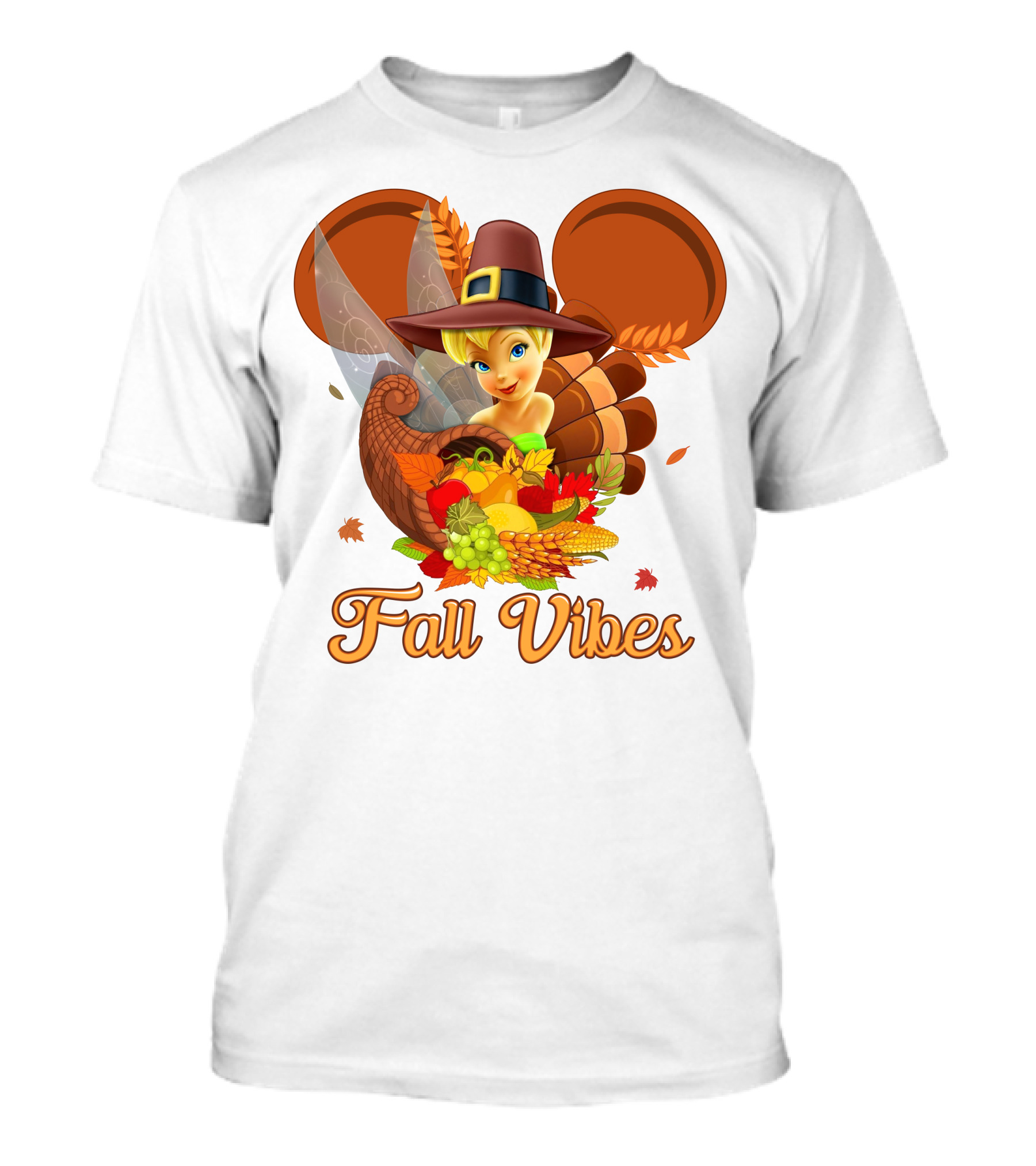 Tinkerbell Fall Vibes Cornucopia Thanksgiving Disney T-Shirt