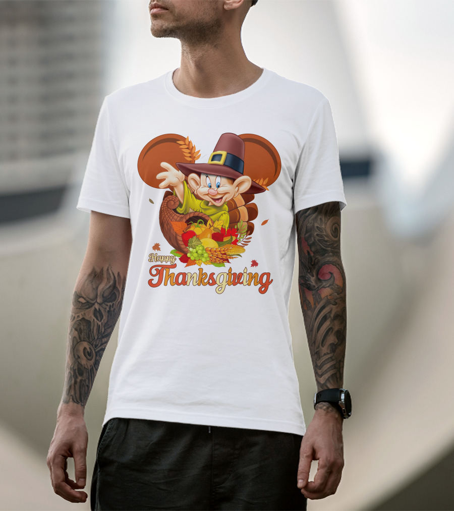 Happy Thanksgiving Dopey Cornucopia T-Shirt