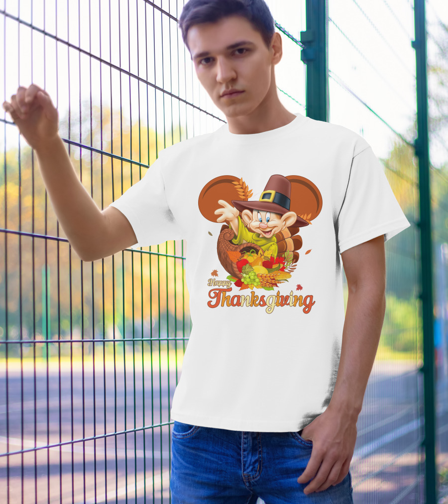 Happy Thanksgiving Dopey Cornucopia T-Shirt