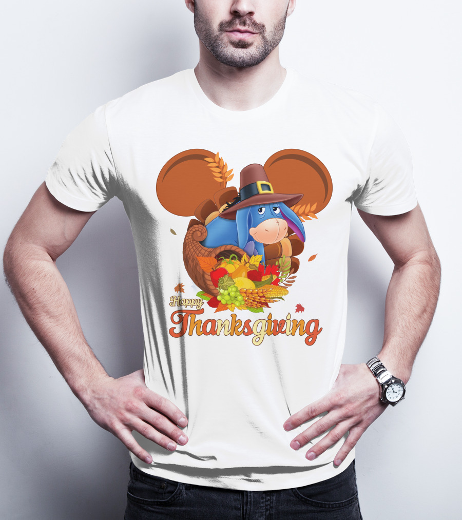 Happy Thanksgiving Eeyore Cornucopia Holiday Celebration T-Shirt