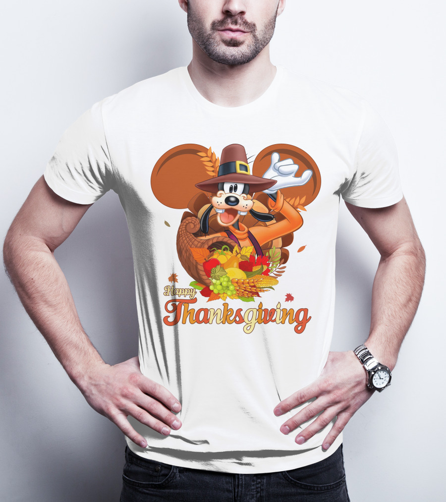 Goofy Happy Thanksgiving Cornucopia Celebration T-Shirt