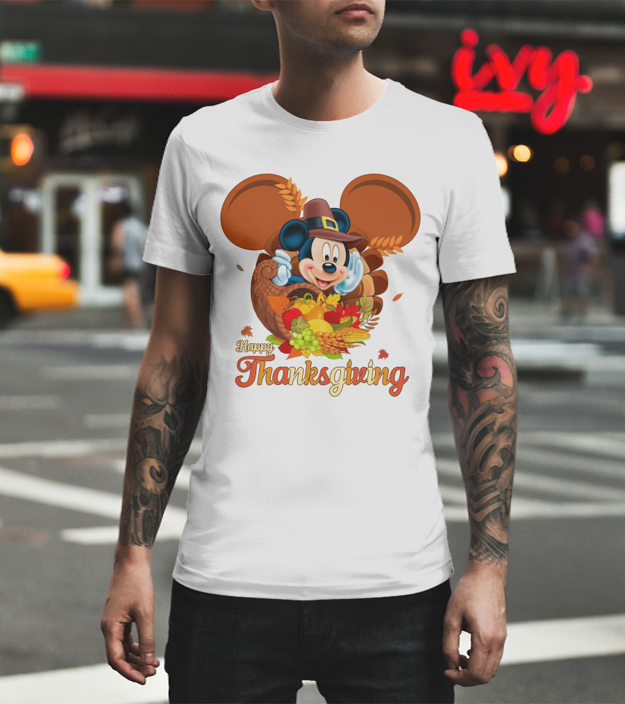 Mickey Happy Thanksgiving Cornucopia Celebration T-Shirt