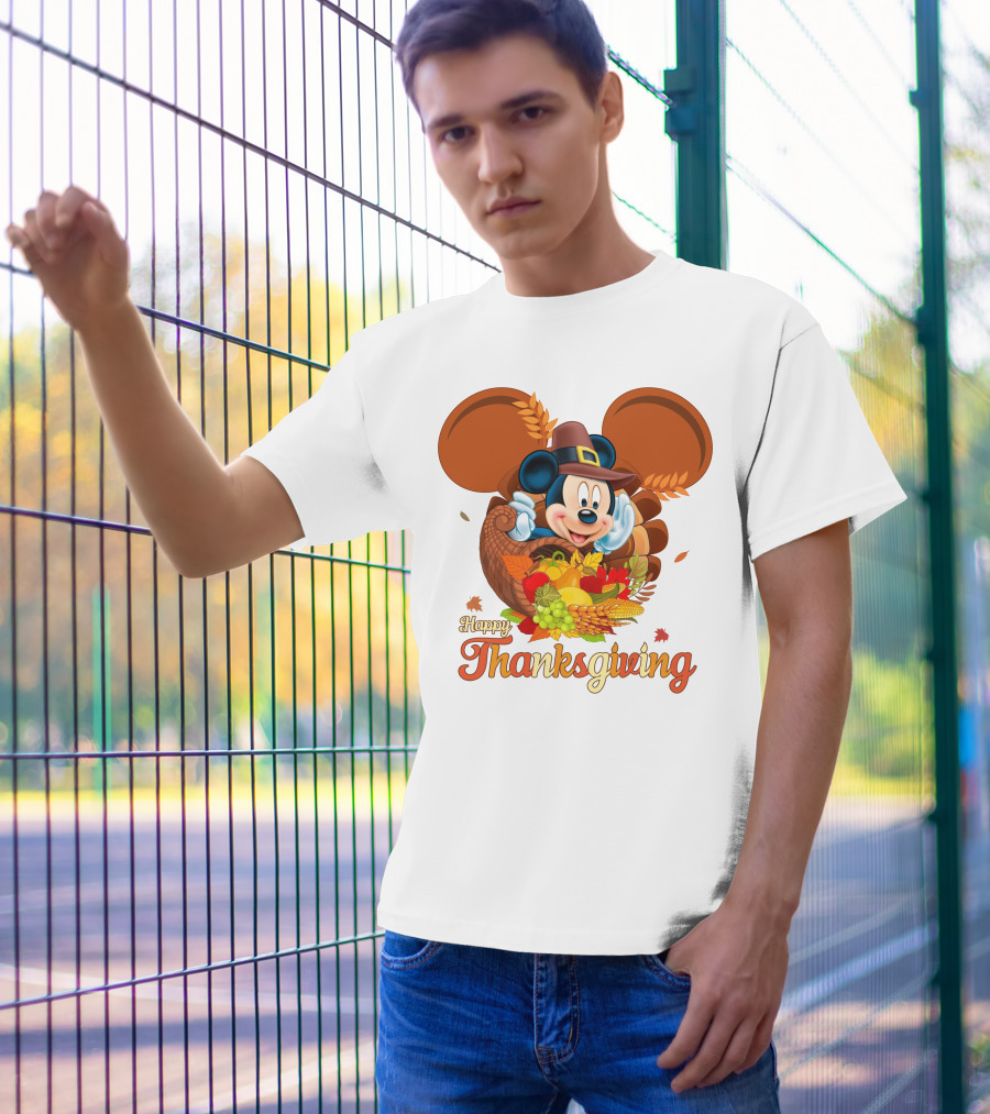 Mickey Happy Thanksgiving Cornucopia Celebration T-Shirt