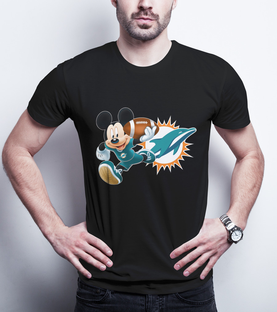 Mickey Miami Dolphins Football Crossover T-Shirt