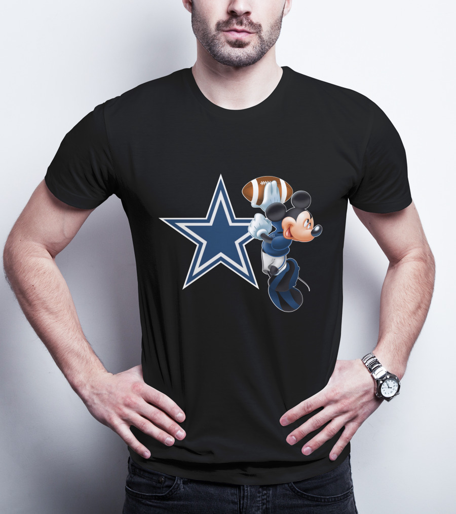Mickey Mouse Dallas Cowboys Football Star T-Shirt