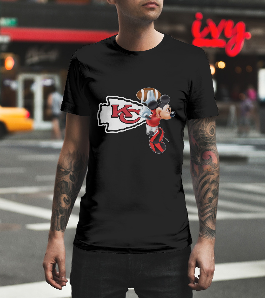 Mickey Kc Chiefs Football T-Shirt