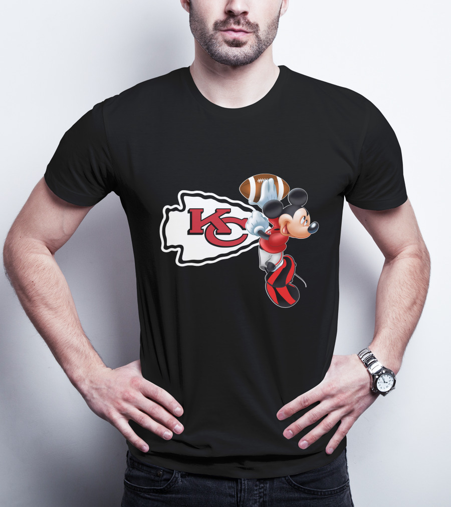 Mickey Kc Chiefs Football T-Shirt